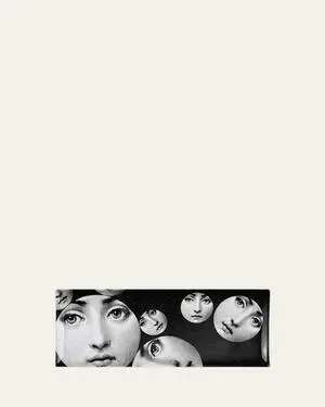 FORNASETTI Rectangular Tray - Tema E Variazioni N.242 - Blackwhite