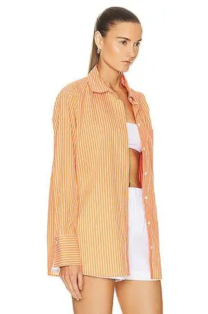 FRAME The Oversized Shirt In Orange