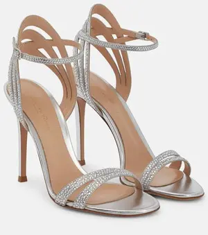 GIANVITO ROSSI Crystal-embellished Leather Sandals