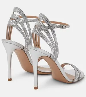 GIANVITO ROSSI Crystal-embellished Leather Sandals