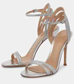 GIANVITO ROSSI Crystal-embellished Leather Sandals