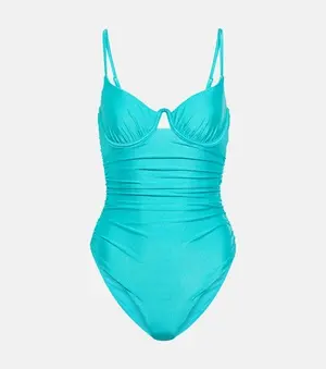 Simkhai Simkhai Laine Underwire Cutout One-Piece Swimsuit Blue