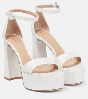 GIANVITO ROSSI Holly Leather Platform Sandals - White