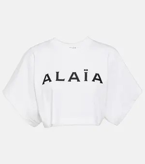 Alaïa Logo Cotton Crop Top