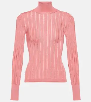 Alaïa Crinoline Turtleneck Sweater - Pink