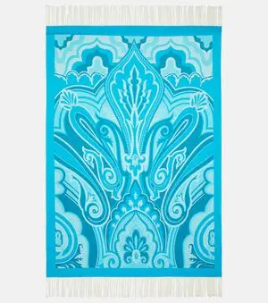 Etro Paisley Cotton Blanket - Blue