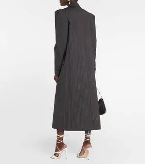 Alessandra Rich Pinstriped Wool Coat
