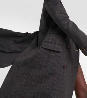 Alessandra Rich Pinstriped Wool Coat