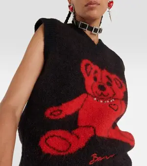 Alessandra Rich Bear Wool-blend Vest