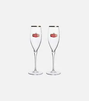 Balenciaga Set Of 2 Champagne Flute Glasses - Gold