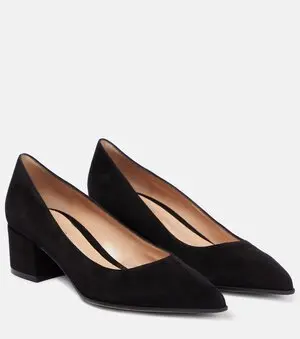 GIANVITO ROSSI Piper 45 Suede Pumps - Black