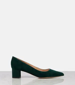 GIANVITO ROSSI Piper 45 Suede Pumps - Green