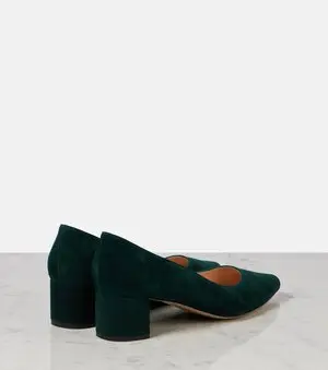 GIANVITO ROSSI Piper 45 Suede Pumps - Green