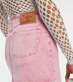 Y/project Belted Denim Miniskirt - Pink