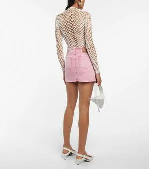 Y/project Belted Denim Miniskirt - Pink