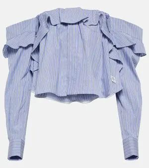 Sacai X Thomas Mason Striped Cotton Shirt