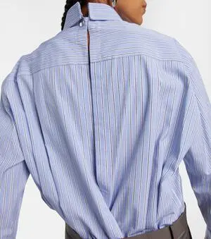 Sacai X Thomas Mason Striped Cotton Shirt