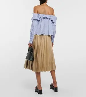 Sacai X Thomas Mason Striped Cotton Shirt