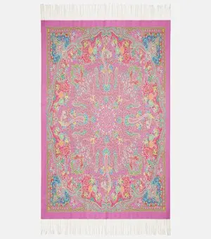 Etro Spugna Paisley Cotton Blanket - Purple