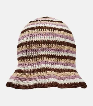 Anna Kosturova Striped Crochet Bucket Hat