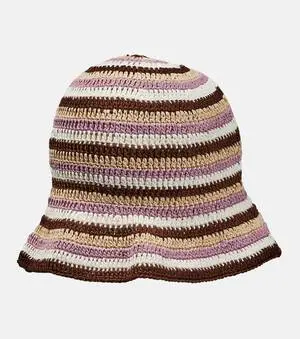 Anna Kosturova Striped Crochet Bucket Hat
