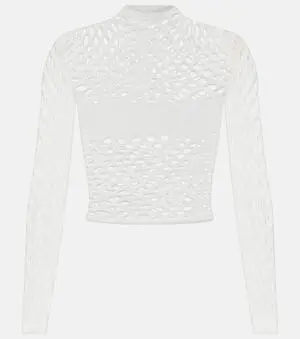 Jean Paul Gaultier Mesh Crop Top - White