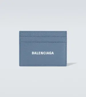 Balenciaga Cash Leather Card Holder - Blue