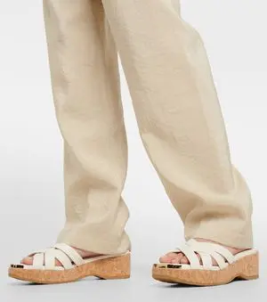 JIMMY CHOO Maribou 50 Leather Sandals