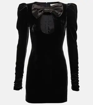 Alessandra Rich Cutout Velvet Mini Dress - Black