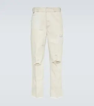 UNDERCOVERISM Distressed Straight-leg Cotton Pants