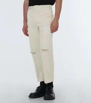 Undercover Distressed Straight-leg Cotton Pants