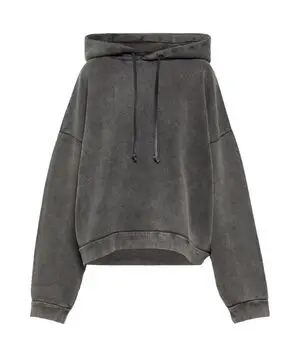 Acne Studios Cropped Cotton Hoodie - Black