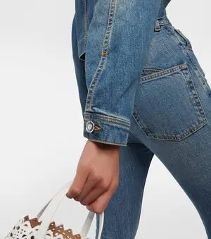 Alaïa Cropped Denim Trucker Jacket
