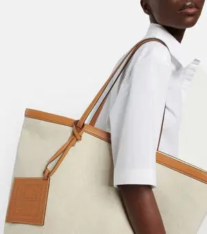 TOTEME Leather-trimmed Canvas Tote Bag