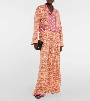 Versace Logo Wide-leg Pants
