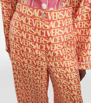 Versace Logo Wide-leg Pants