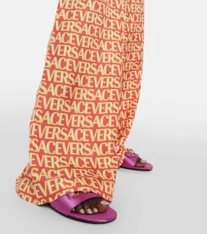 Versace Logo Wide-leg Pants