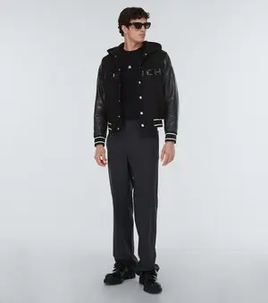 Givenchy Logo Leather-trimmed Varsity Jacket