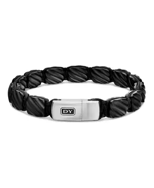 David Yurman Sculpted Cable Woven Tile Bracelet - Black/silver