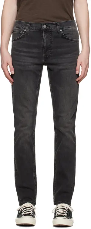 Nudie Jeans Nudie Jeans Gray Lean Dean Jeans - Black Eyes