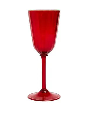 La DoubleJ Rainbow Murano Wine Glasses - Red