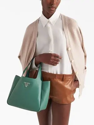 Prada Logo-plaque Tote Bag