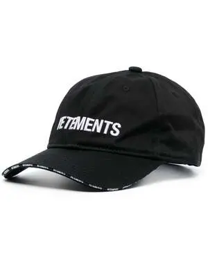 Vetements Logo-embroidered Curved-peak Cap - Black
