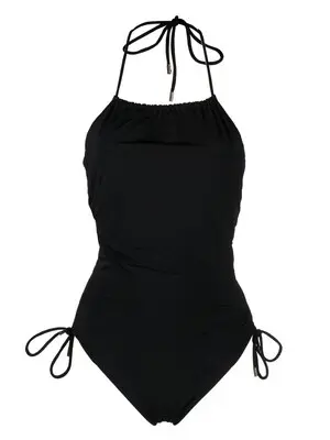 Saint Laurent Lace-up Detail Swimsuit - Black