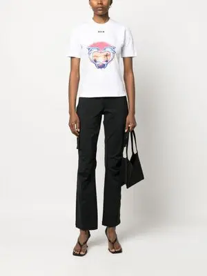 MSGM Graphic Cotton T-shirt