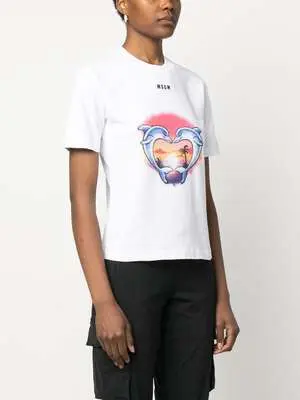 MSGM Graphic Cotton T-shirt