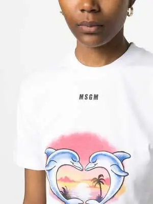 MSGM Graphic Cotton T-shirt