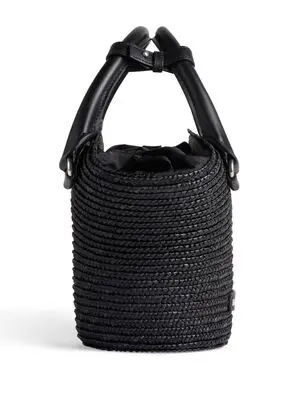 Balenciaga Mini Raffia Tote Bag - Black
