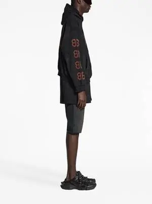 Balenciaga Crypto Distressed Hoodie - Black