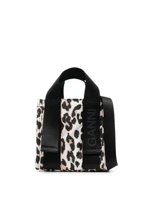 GANNI Leopard-print Tote Bag